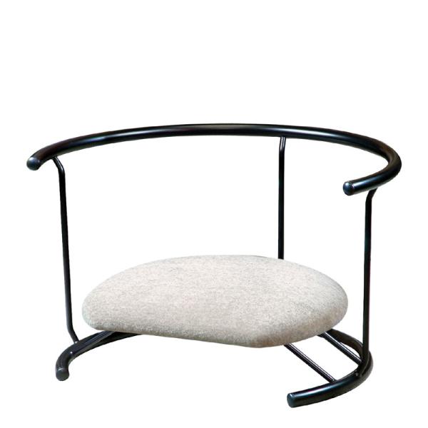 ルネセイコウ ZAU-03 座ユー 背付き モスホワイト/ブラック 4.3kg 1台 座椅子 あぐら 骨盤 姿勢 和室 背もたれ スツール チェア 椅子 イス 完成品 日本製