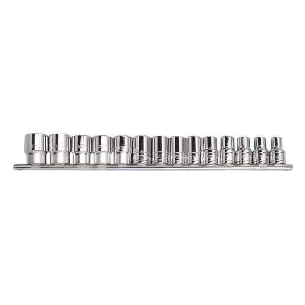 SIGNET シグネット 13335 1/2DR 14PCソケットセット ホルダーツキ(13335V)●差込角(”SQ)：1/2 ●ミラー仕上げのメッキが美しいスタンダードソケットセット。 ●ボルト・ナットを傷めにくい面接触タイプ。 ●六角...