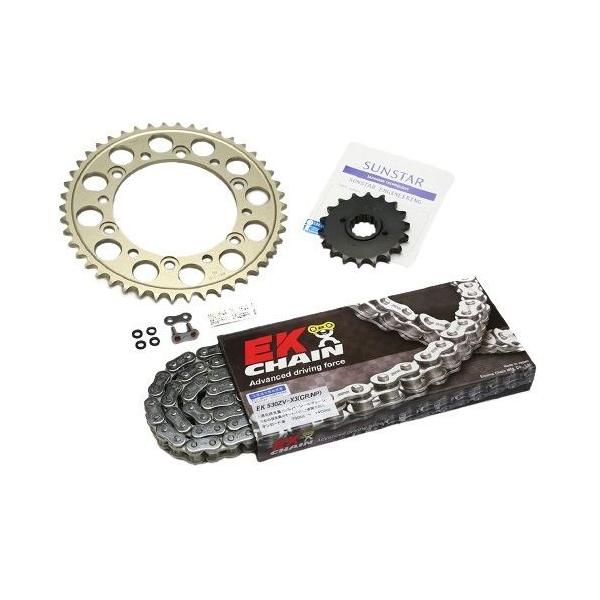サンスター KE5B516 スプロケット&amp;チェーンキット シルバー 530 フロント16T リア46T 3点セット カワサキ ZXR750 89年 ThreeDチェーン スプロケ チェーン