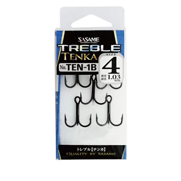 ササメ TEN1B トレブル テンカSerie1 ブラック 8号 6本入 バラ針 五目 釣針 針 はり フック 釣具 釣り つり