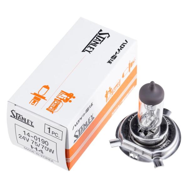 スタンレー 14-0190 ハロゲン電球 H4 T14.2 24V 75/70W クリア 1個入 補修部品 自動車用 バルブ 電球 電装品 STANLEY