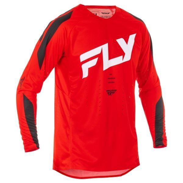 FLY 378-122L EVOLUTION DST MXジャージ レッド/ホワイト/ブラック L バイク ウェア 長袖 ストレッチ メッシュ