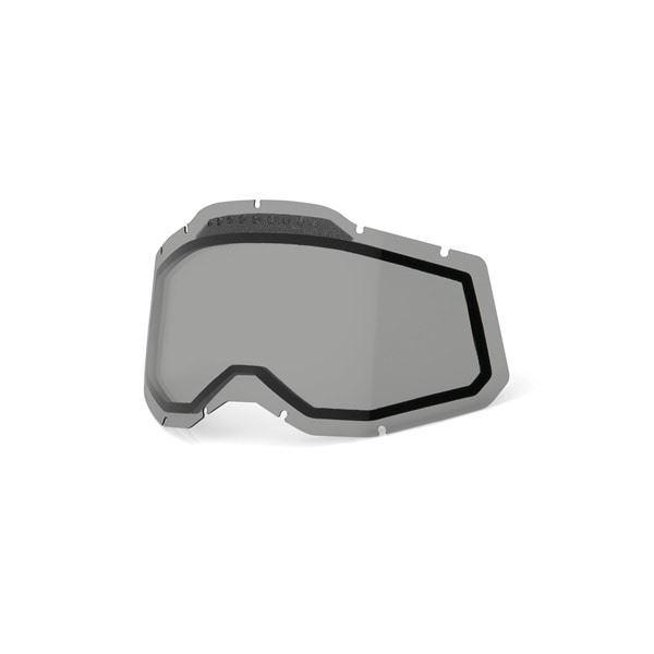 100% 59082-00002 VENTタイプ Wレンズ GEN2 RC2・AC2・ST2用 アンチフォグレンズ スモーク ピンなし バイク ゴーグル パーツ