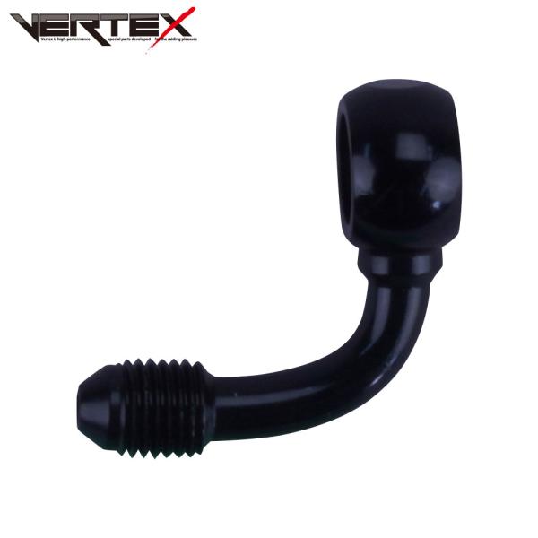 バーテックス バンジョーアダプター フィッティング ブラックアルマイト 90° バンジョー アダプター