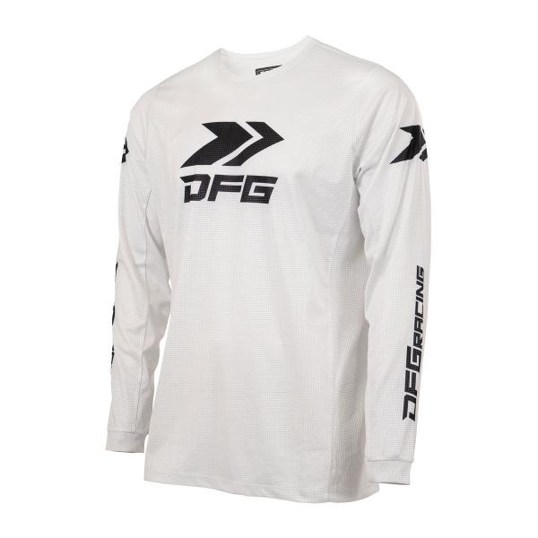 ダートフリーク DG0703-002-007 ソリッド ジャージ ホワイト/ブラック XS バイク ストレッチメッシュ生地 ドロップテールデザイン G5702