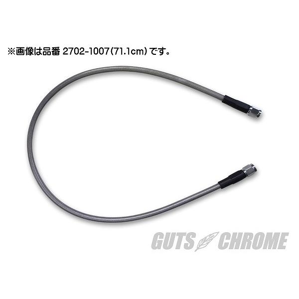 GUTS CHROME ガッツ クローム 2702-1011 ブレーキホース クロームフィッティング 48インチ状態新品未使用内容ブレーキホース　クロームフィッティング48インチ ステンメッシュクリアコート　フィッティング:クローム　長さ:...
