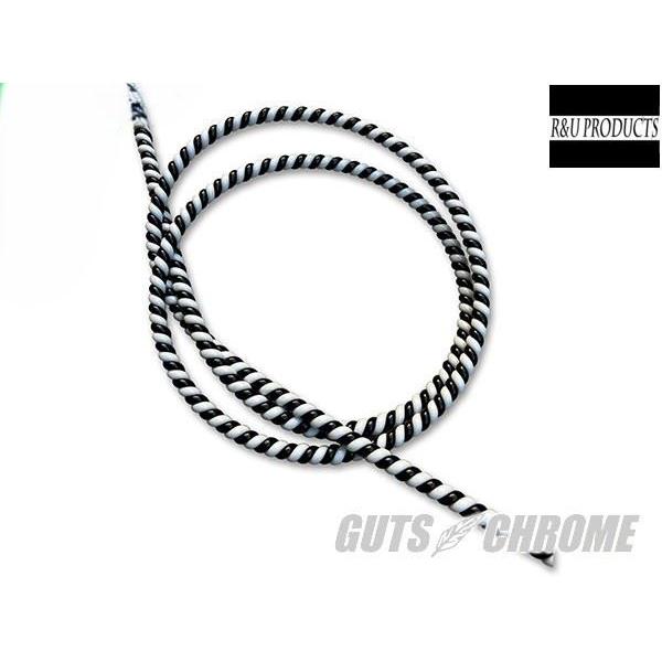 R&amp;U PRODUCTS RE-506507SET Reverb ケーブルラップセット 白×黒 バイク