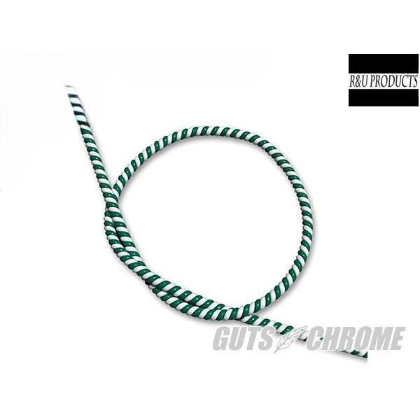 R&amp;U PRODUCTS RE-506513SET Reverb ケーブルラップセット 白×緑 バイク