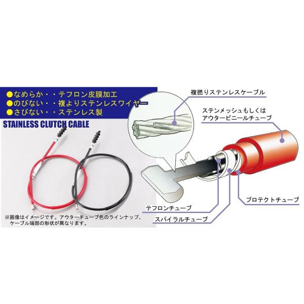 キタコ 909-1010000 クラッチケーブル STD レッド MBX50.NS50F