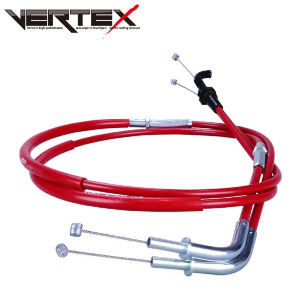 バルカン1500クラシック -99 アクセルワイヤー スロットルワイヤー 23cmロング カラーワイヤー レッド