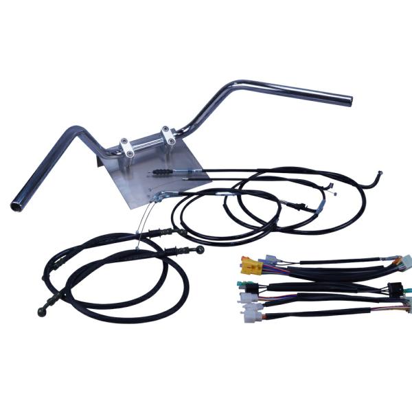 XJR400 -94 アップ ハンドルセット セミシボリ鬼ハンドル ブラックワイヤー ブラックブレーキホース