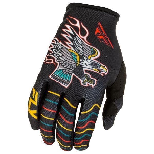 FLY 379-714X LITE AMERICANA MXグローブ ブラック/レッド/ゴールド XL レースグローブ 手袋 てぶくろ 軽量 メッシュ モトクロス フライ ウエストウッド