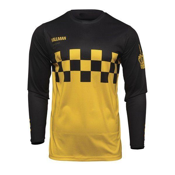 THOR ソアー 2910-6587 MXジャージ HALLMAN DIFFER CHEQ イエロー/ブラック Sサイズ 長袖シャツ オフロード ウエストウッド