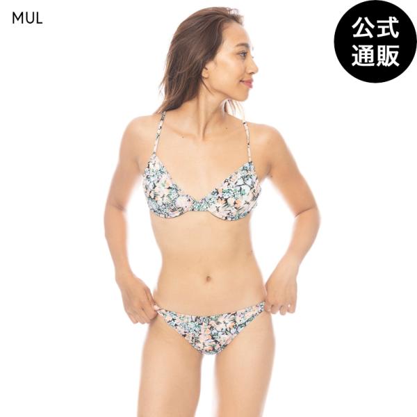 【BILLABONG(ビラボン)ブランドの公式オンラインストア】ブラックベースにマルチカラーのフラワー柄をプリントした、アンダーワイヤー入りのビキニ。ビキニトップのストラップはカップのサイドに通してあるデザインなので、ギャザーを寄せて自分の...