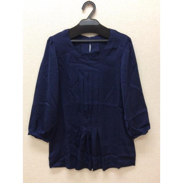 ネイビードット柄 ブラウス リボンベルト付き