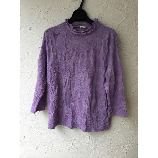 薄紫地柄カットソー 日本製