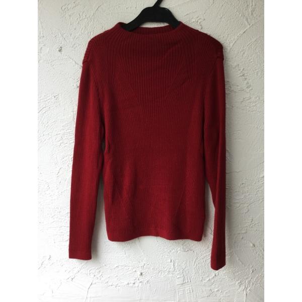 赤リブ毛100%ニット 日本製