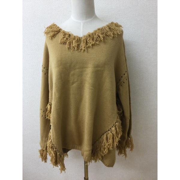 タグ付き未使用！ 甘い茶色のポンチョ風ニット セーター