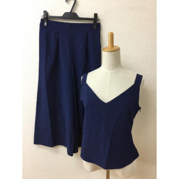 タグ付き未使用 ビスチェブラウスセットアップ ネイビー