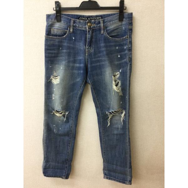 ダメージ加工 ブルーデニムパンツ