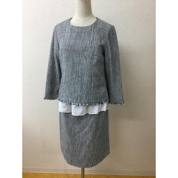 白黒ツイード×シルバーラメ セットアップ 白インナー付き