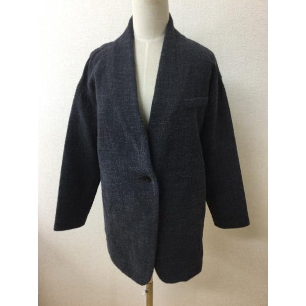 デプレ グレーパイル地コート ウールブレンド サイズ36