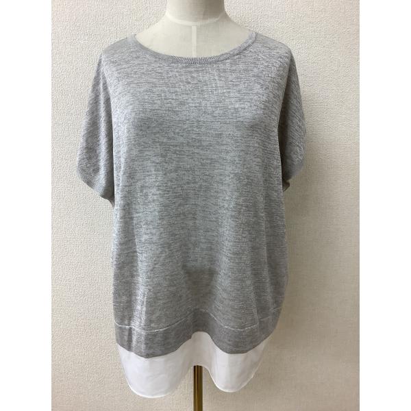 グレーミックスサマーニット すそ白生地 美品