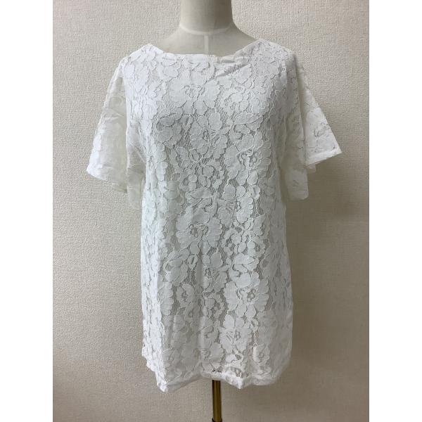 タグ付き未使用 白レーストップス