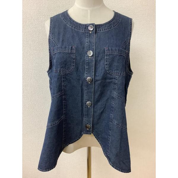 カンサイビス KANSAI BIS くすみブルー ソフトデニムベスト サイズ9号