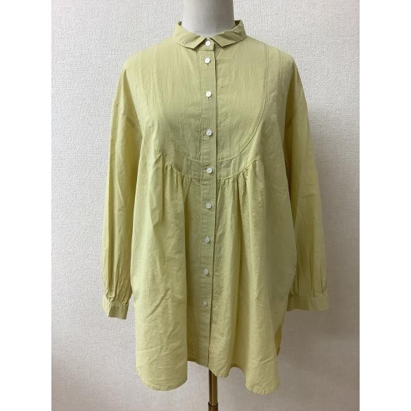 if green eye be イフグリーンアイビー タグ付き未使用 定価19800円 薄イエロー シワ加工シャツ サイズフリー