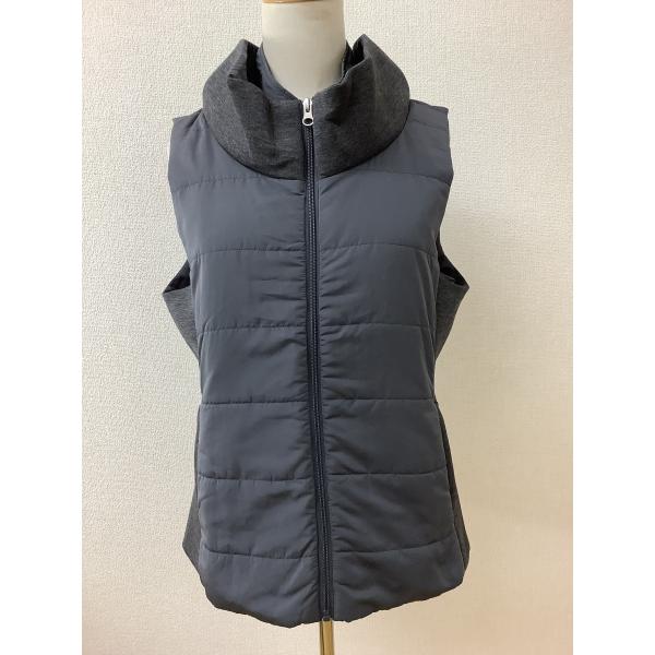 グレー中綿ベスト 異素材組み合わせ サイズ40