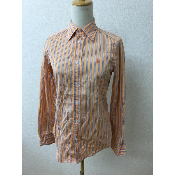 オレンジストライプシャツ スリムフィット サイズ4 160/88A