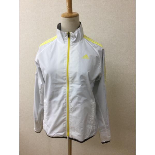CLIMA PROOF 白に黄色ライン ウインドブレーカー 裏メッシュ サイズM
