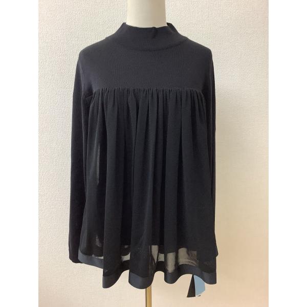 LA DUREE タグ付き未使用 定価14080円 黒ニット ギャザーチュール重ね サイズF