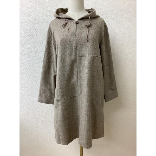 アイボリービーズ 茶ベージュミックス ウールブレンドチュニック サイズ79-87