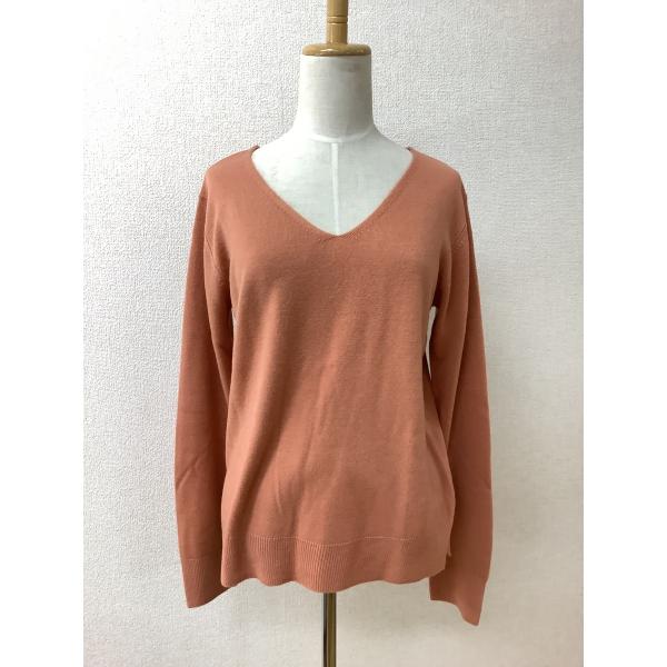 タグ付き未使用 サーモンピンクニット 手触り柔らか サイズL
