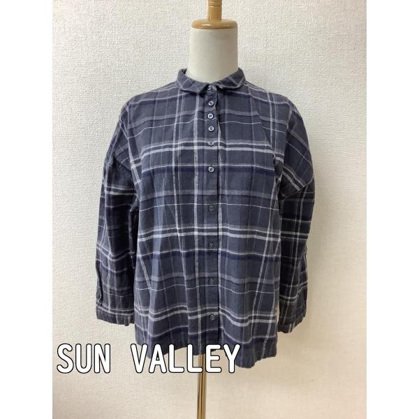 グレーチェック フランネル風生地シャツ サイズM