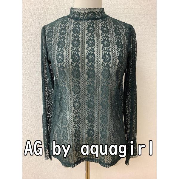 タグ付き未使用 深緑総レースブラウス サイズM