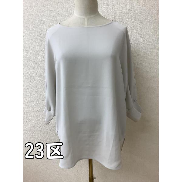 薄グレージュ とろみ生地トップス サイズ38