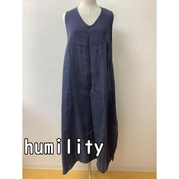 ブルーグレー リネンワンピース サイズ38