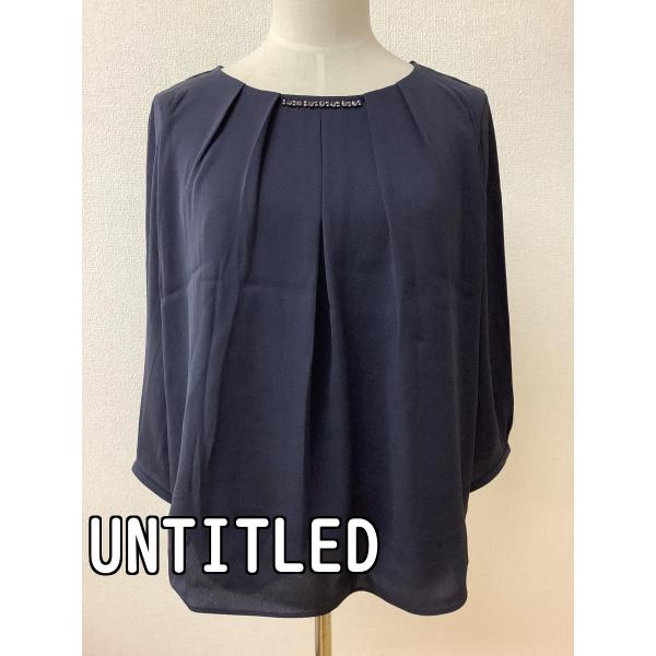 紺黒 プルオーバーブラウス 裏地あり サイズ2