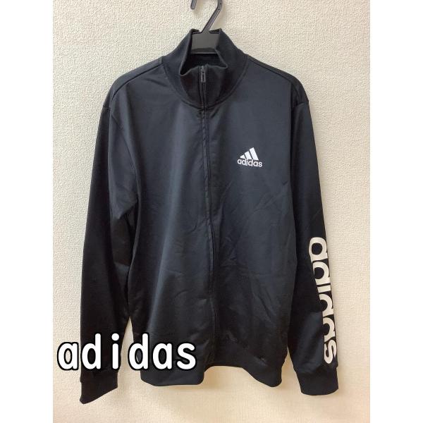 アディダス (adidas) 黒 ジャージ上着 サイズL