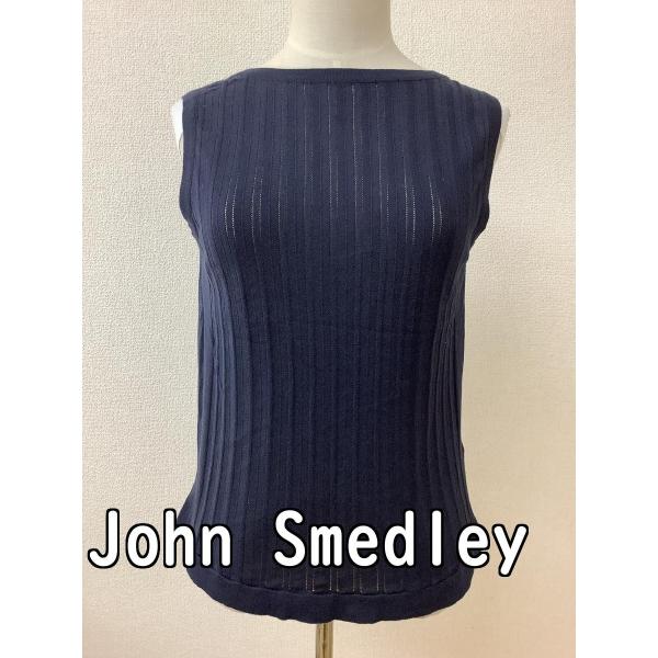 ジョン スメドレー (John Smedley) 黒紺ニットベスト 薄手 サイズS