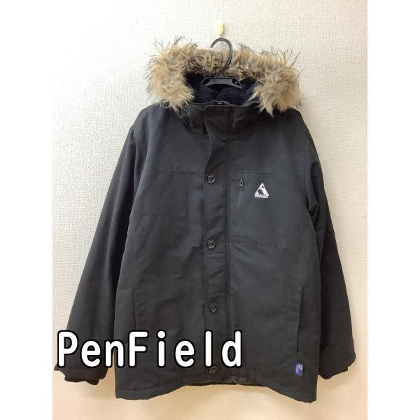 PenField ペンフィールド 黒 中綿入りコート フードのファー取り外し可能 サイズXL