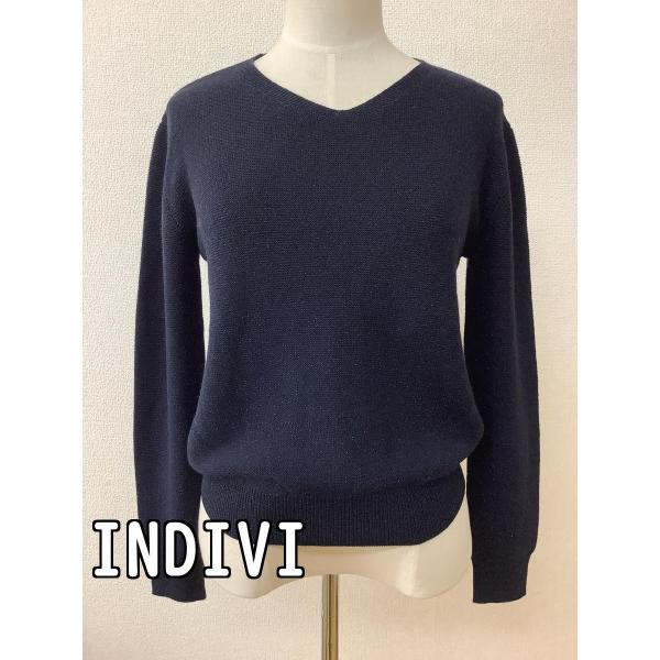 ネイビーニット ブルーのラメ入り サイズ34