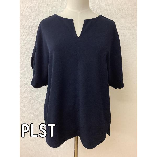 ネイビー ストレッチカットソー サイズM