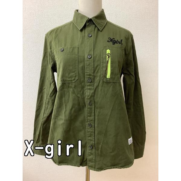 厚手コットンシャツ オリーブ色 サイズ1