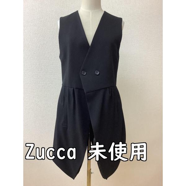 タグ付き未使用 ロング丈ベスト 黒 サイズM