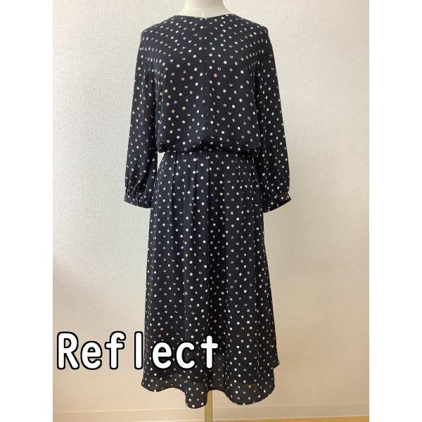 黒×柄入りのドット ブラウスとスカートセット サイズ上下とも9
