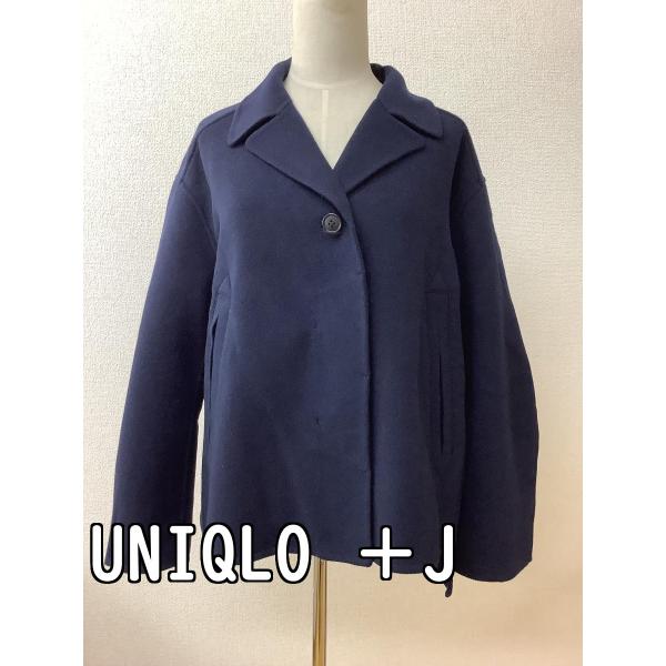 ＋J ウールブレンド ショートコート ネイビー サイズM
